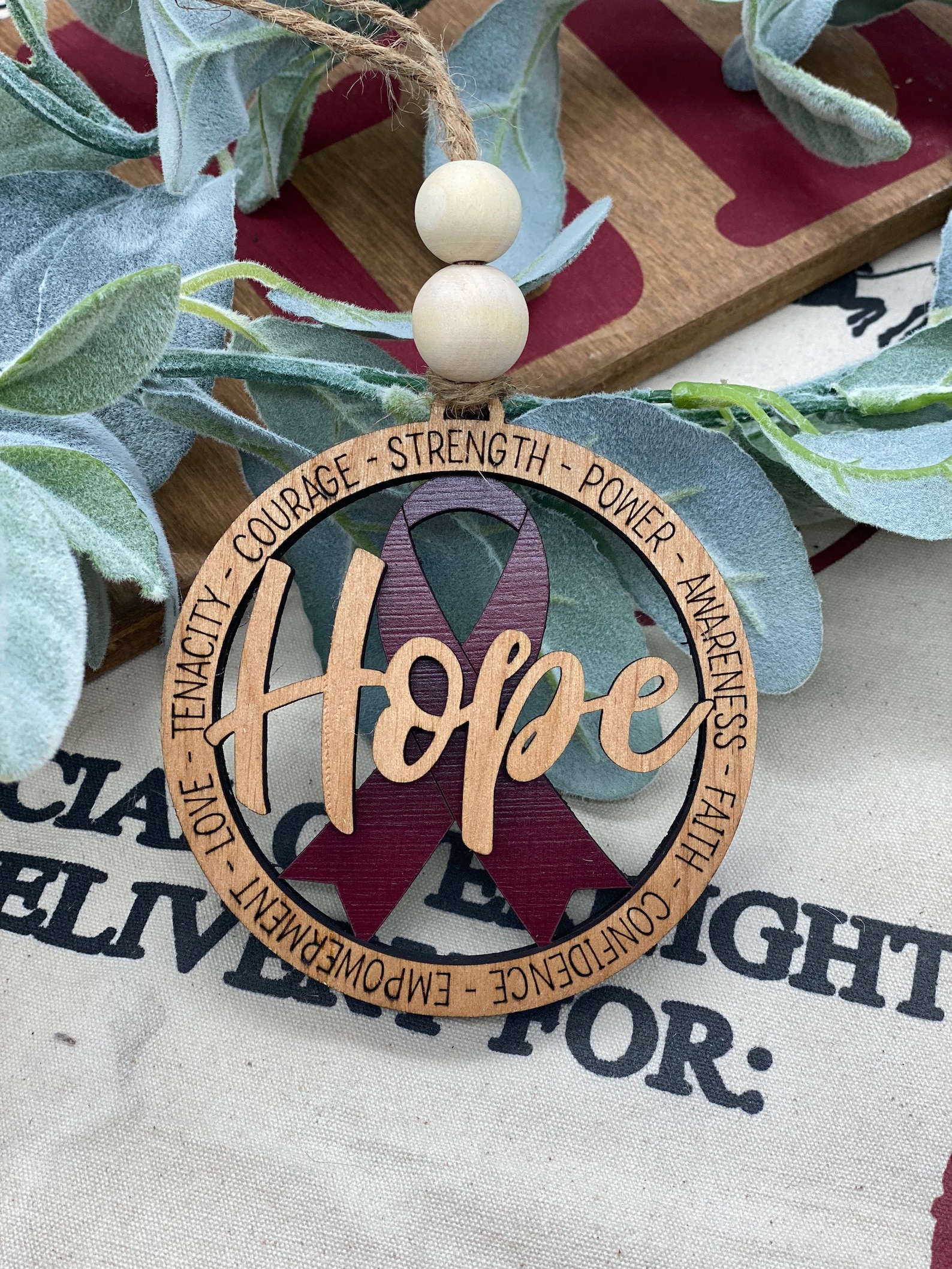 Cancer Awareness Ornament/cancer Fighter Ornament/cancer Hope - Etsy