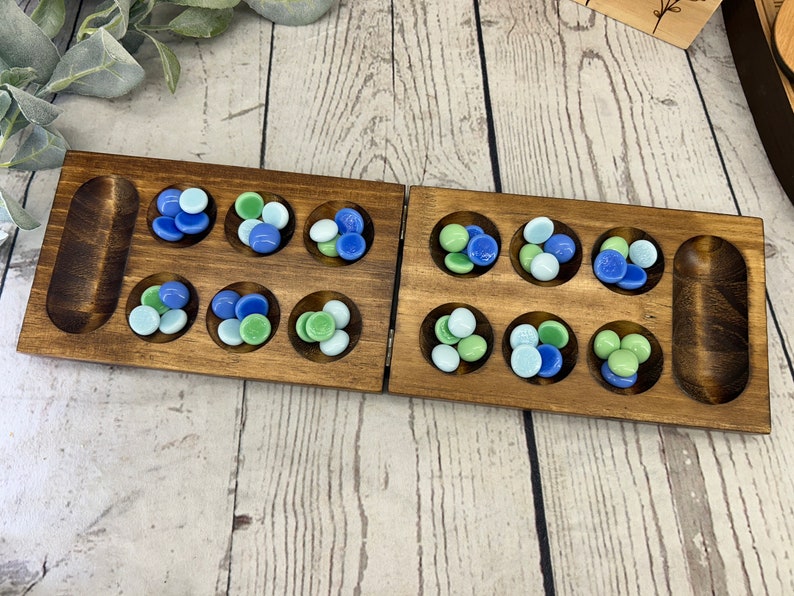 Handcrafted Mancala Game Set, Christmas Gift for Families, Customizable ...