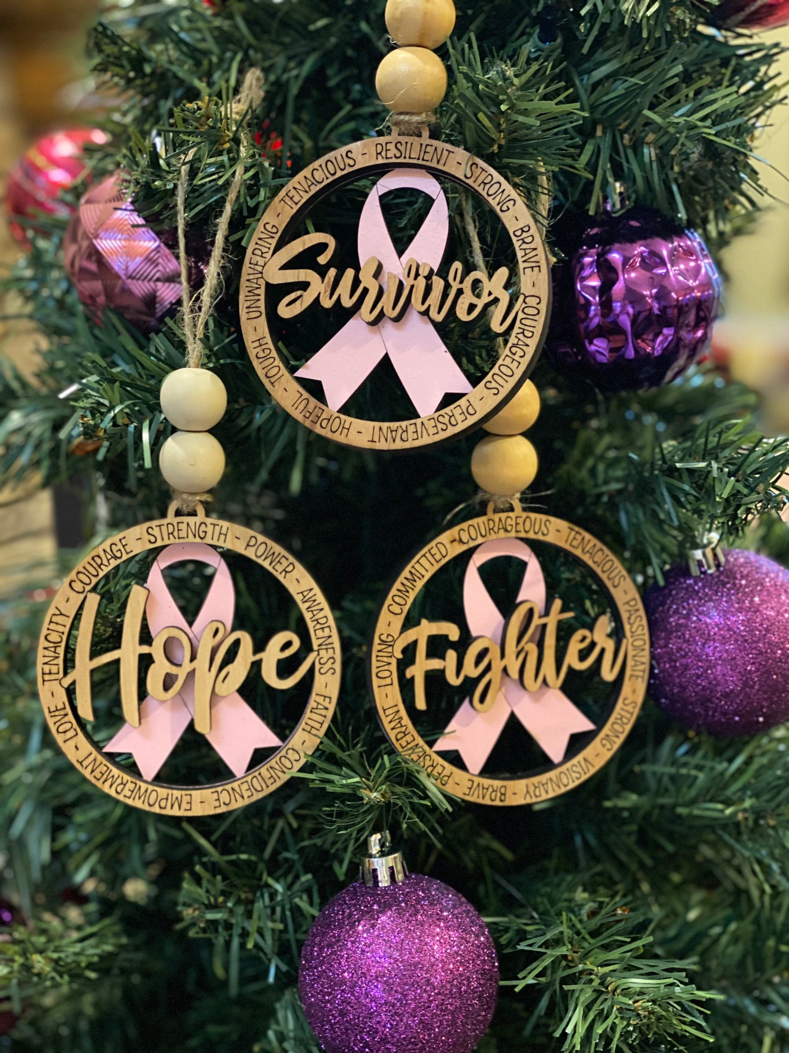 Cancer Awareness Ornament/cancer Fighter Ornament/cancer Hope - Etsy