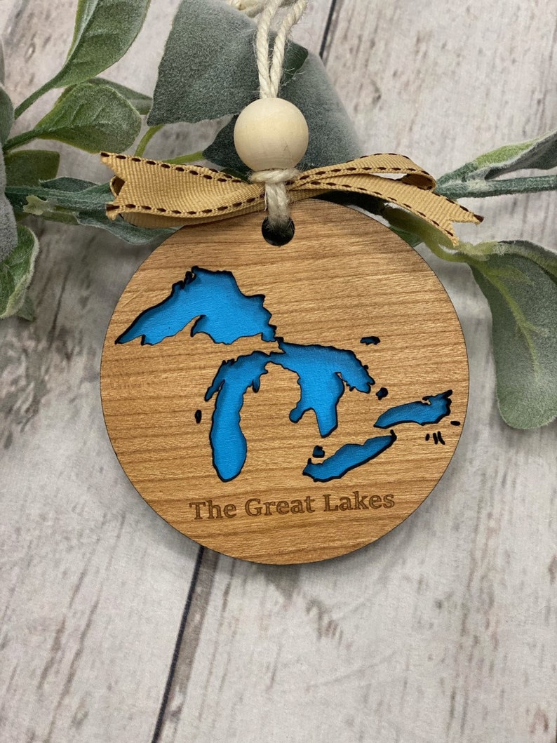 Great Lakes Ornament/great Lakes Map/ornament of Great Lakes/laser ...