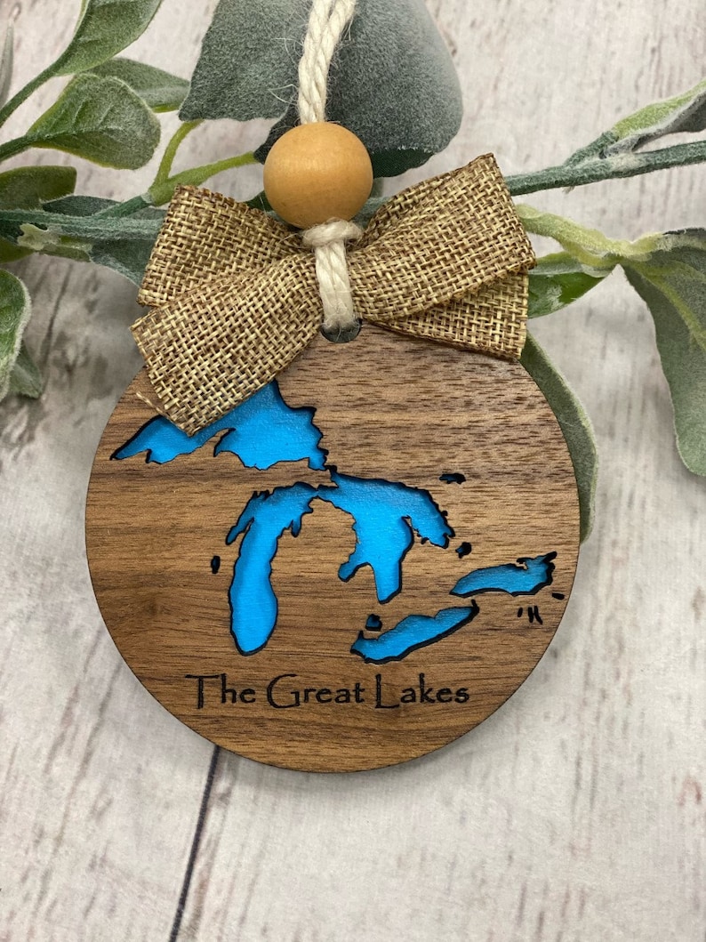 Great Lakes Ornament/great Lakes Map/ornament of Great Lakes/laser ...