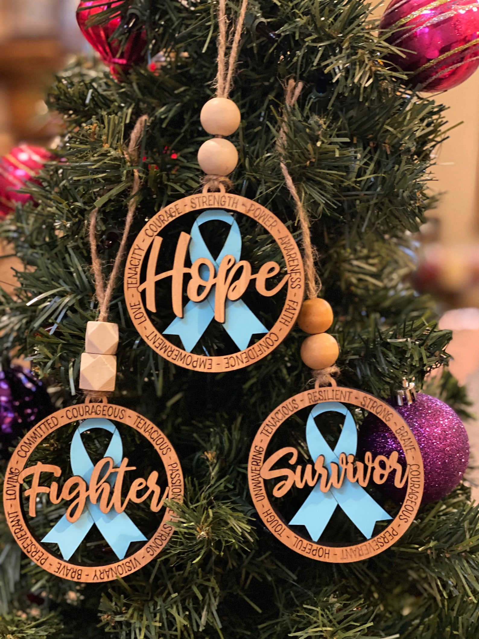Cancer Awareness Ornament/cancer Fighter Ornament/cancer Hope - Etsy