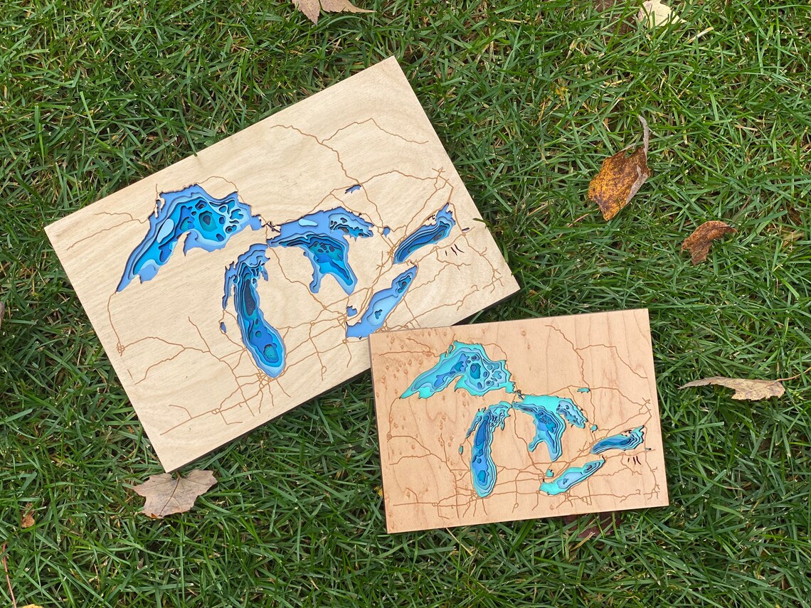 Lake Michigan Depth Map - Etsy