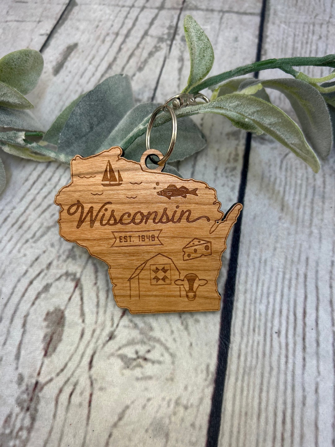 State of Wisconsin Keychain/wisconsin Keychain/state Keychain/keychain ...