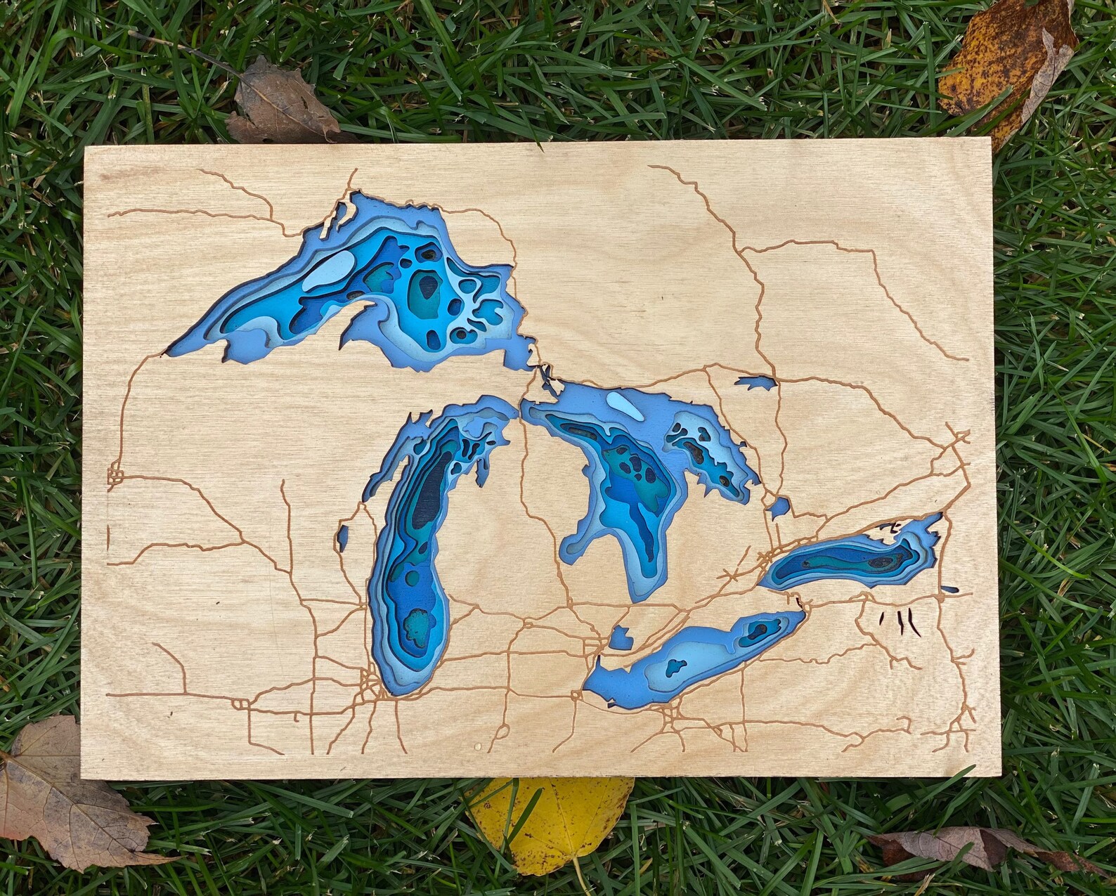 Lake Michigan Depth Map - Etsy