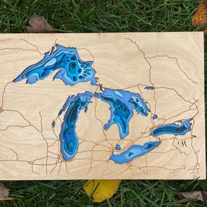 Lake Michigan Depth Map - Etsy