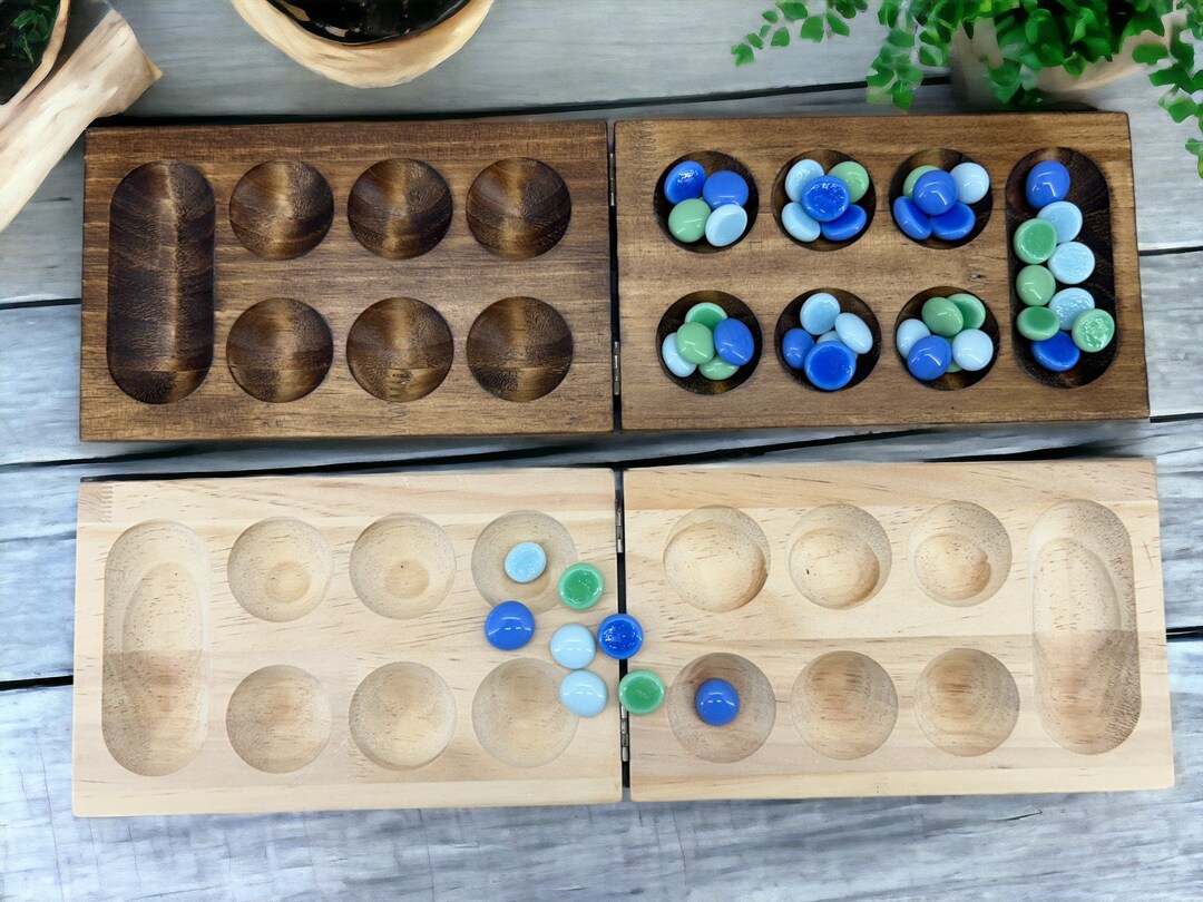 Handcrafted Mancala Game Set, Christmas Gift for Families, Customizable ...