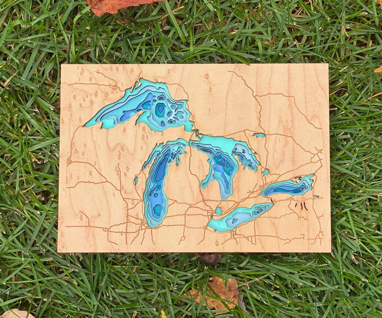 Lake Michigan Depth Map - Etsy