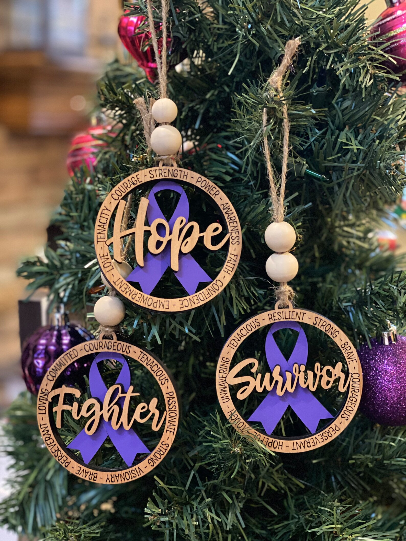 Cancer Awareness Ornament/cancer Fighter Ornament/cancer Hope - Etsy