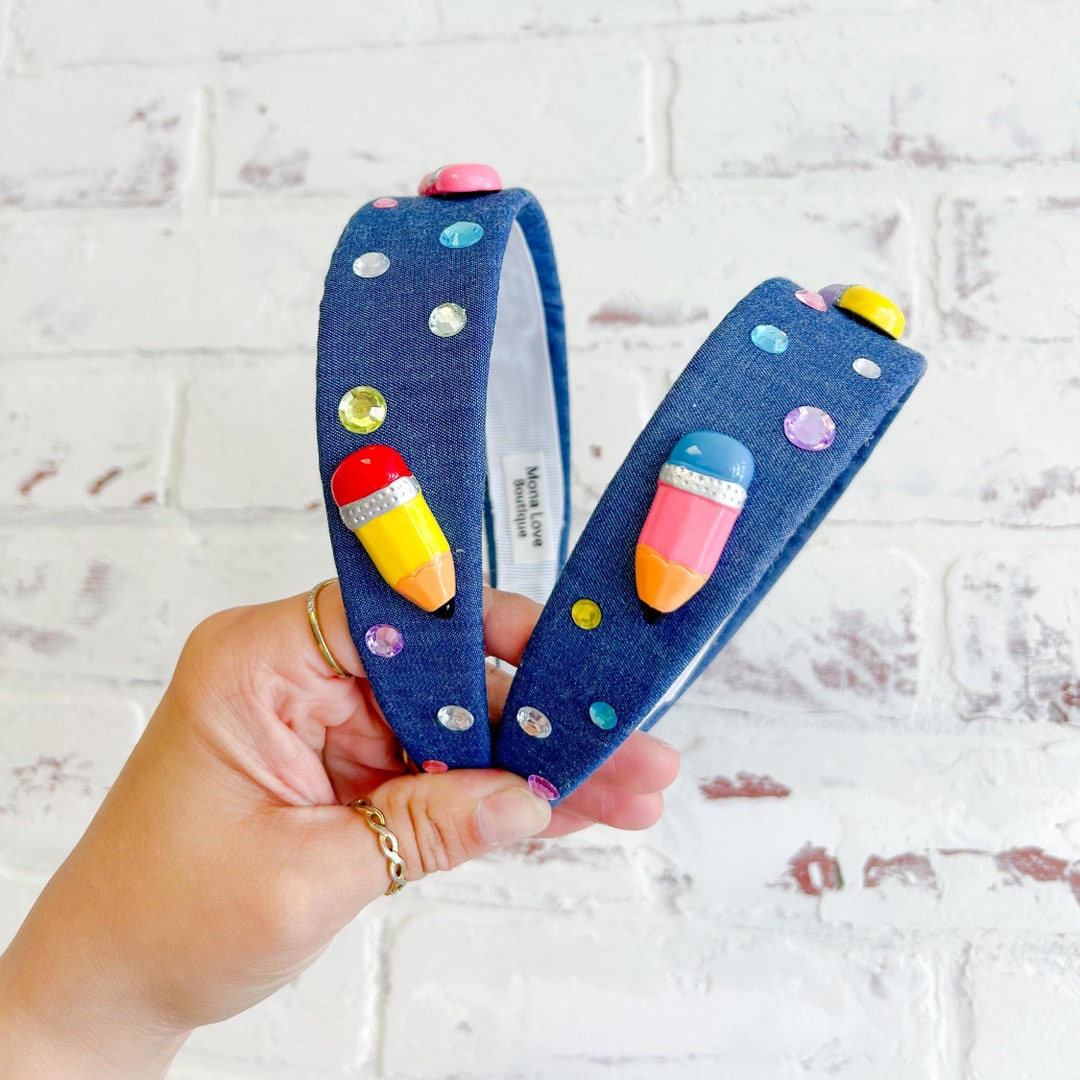 Bedazzled Pencil Teacher Headband | Headbands for Adults and Children ...