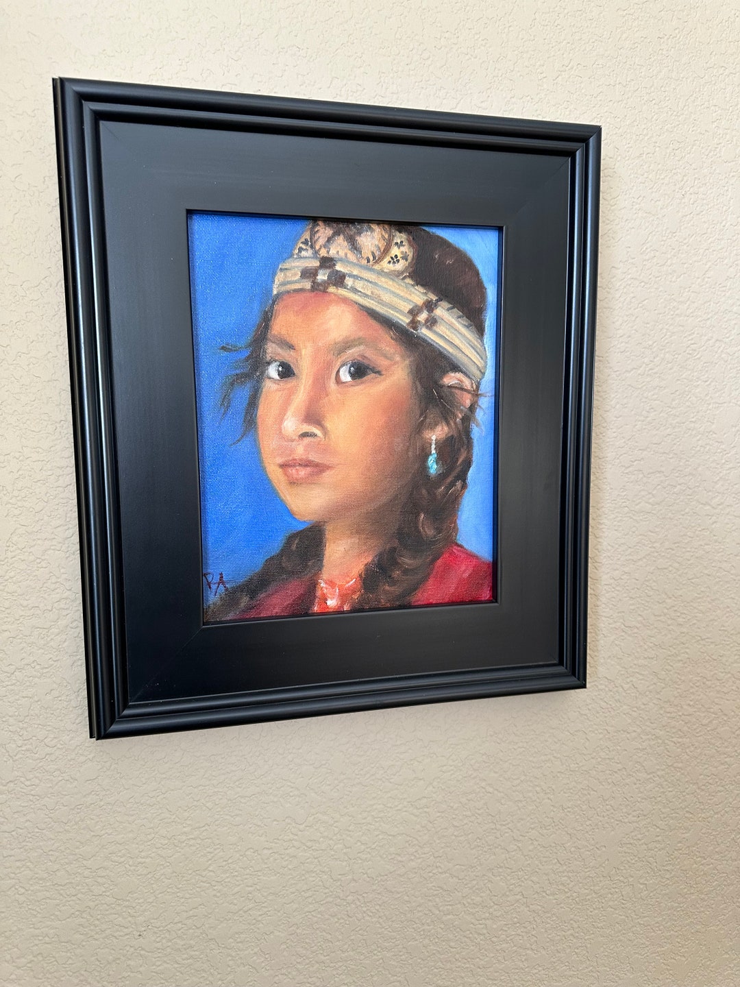 Maliah: Native American Girl Oil Painting, Pueblo Feast Day, Framed - Etsy