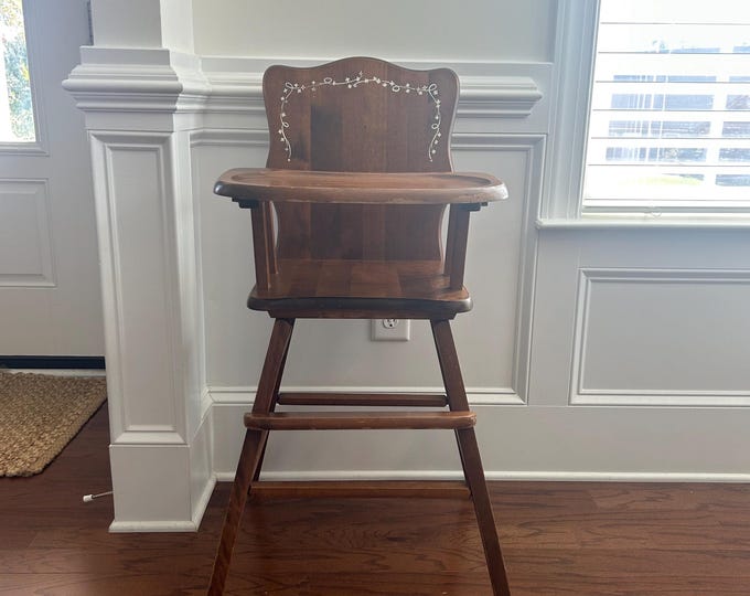 Early 1900's High Chair, Vintage Wooden High Chair, Jenny Lind, Antique ...