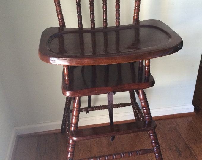 Vintage Wooden High Chair Jenny Lind Antique High Chair Vintage High