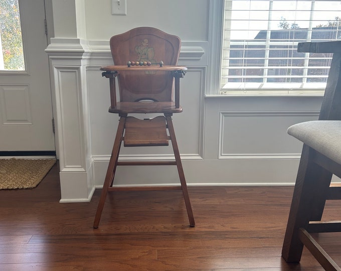 Vintage Wooden High Chair, Jenny Lind, Antique High Chair, Vintage High ...