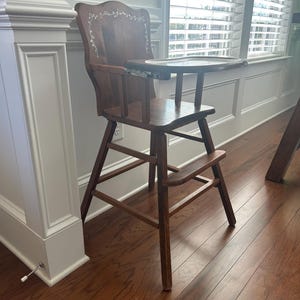 Early 1900's High Chair, Vintage Wooden High Chair, Jenny Lind, Antique ...
