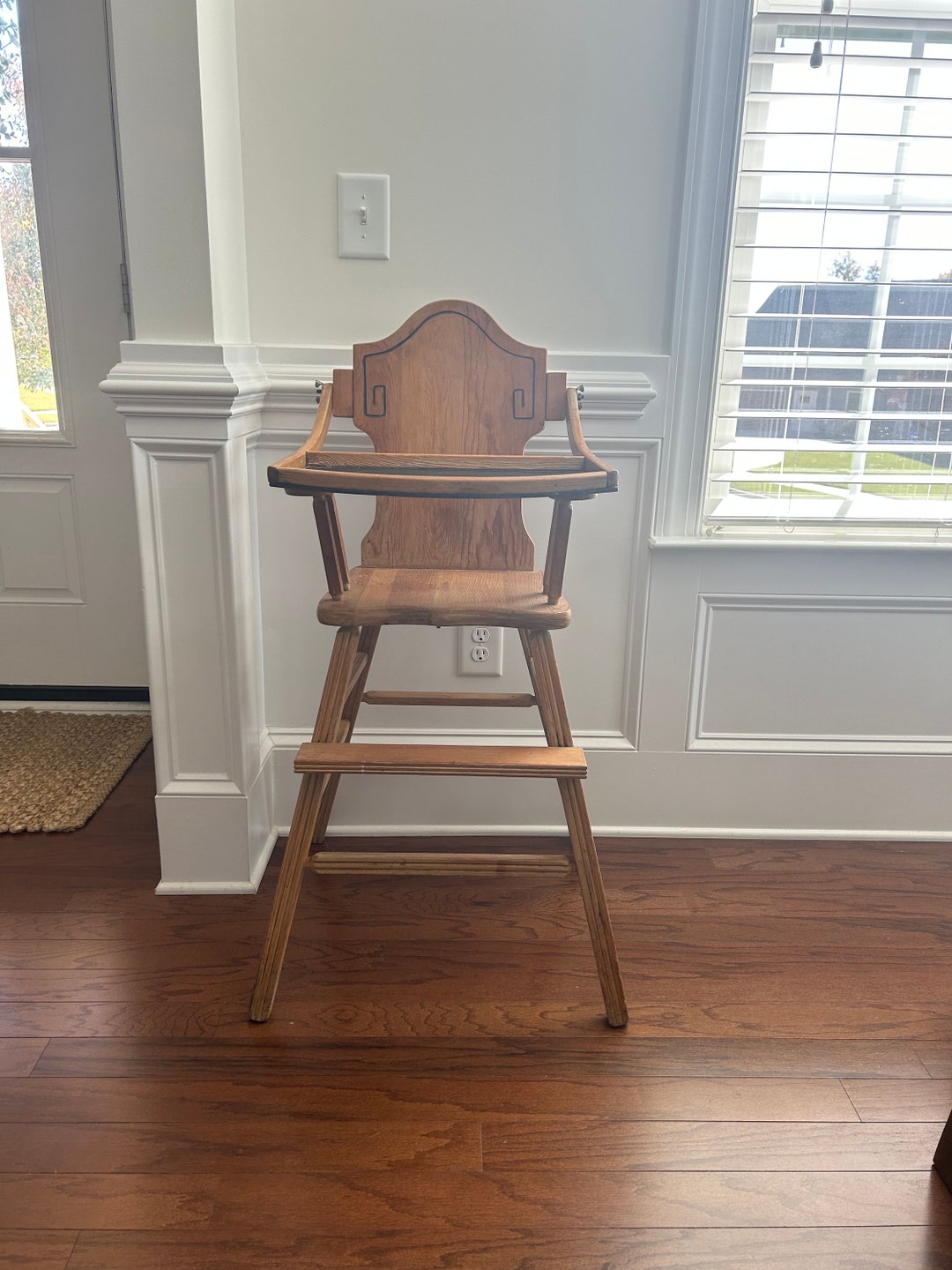 Late 1800s High Chair Vintage Wooden High Chair Jenny Lind Antique