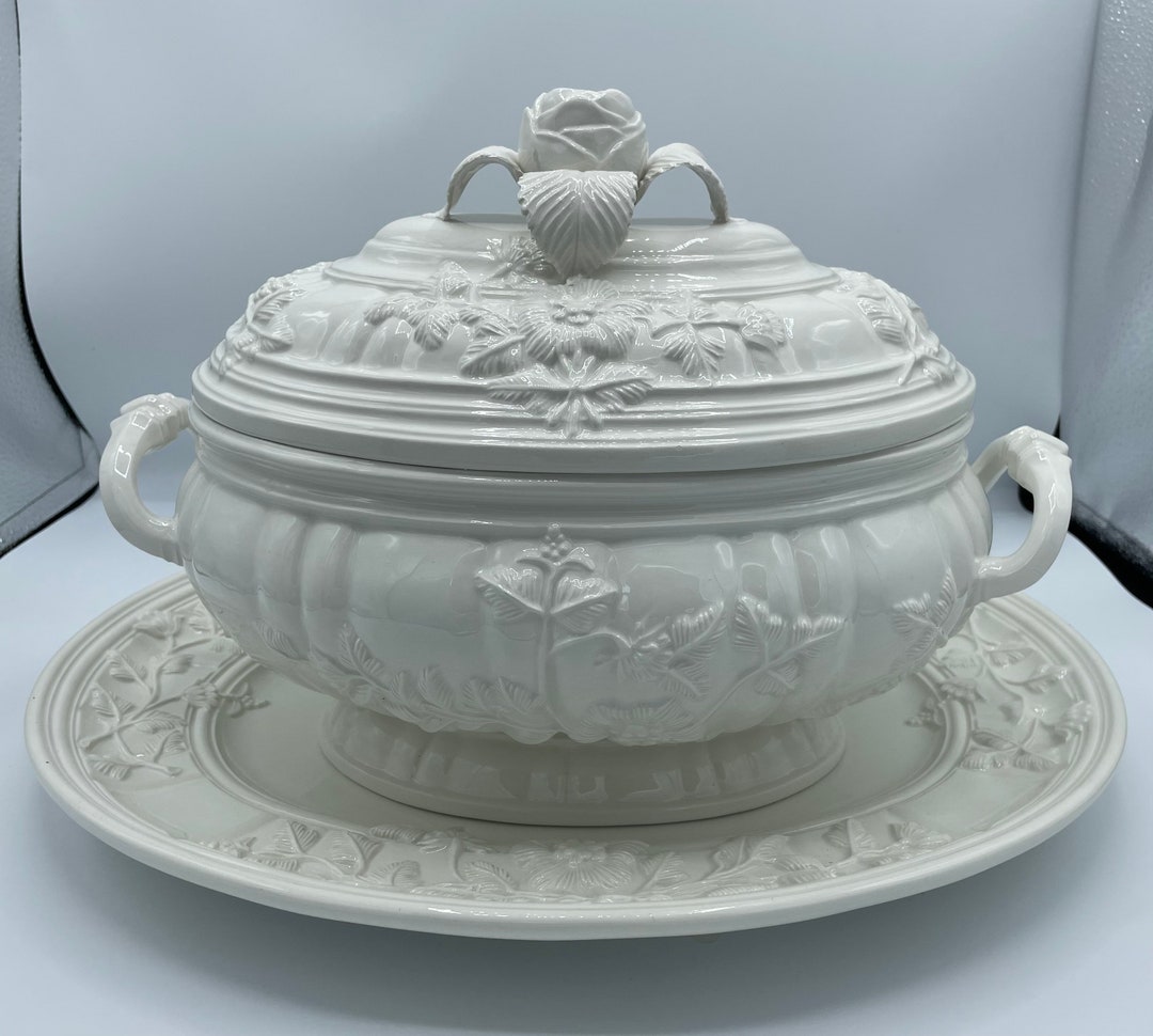 Mottahedeh Creamware Rose Tureen and Stand - Etsy