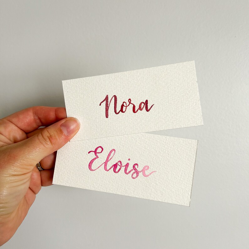 Watercolor Calligraphy Wedding Place Cards, Personalized Name Plate - Etsy