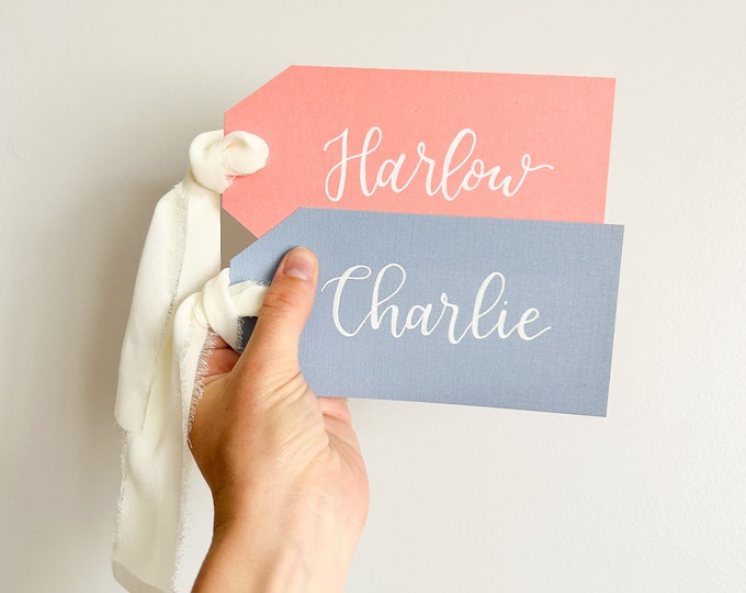 Personalized Calligraphy Gift Tags, Party Favor Name Tags - Etsy