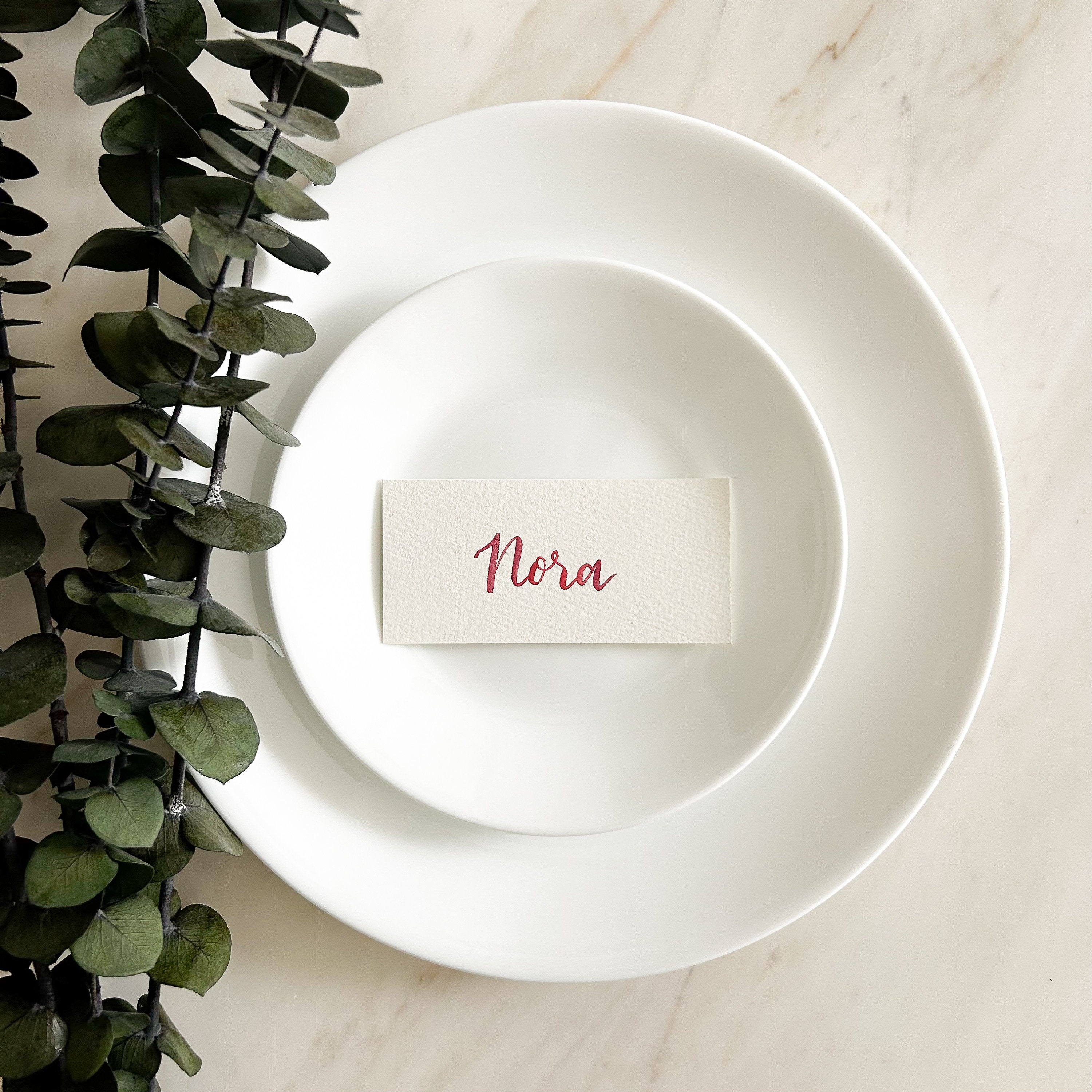 Watercolor Calligraphy Place Cards, Personalized Wedding Name Plate ...