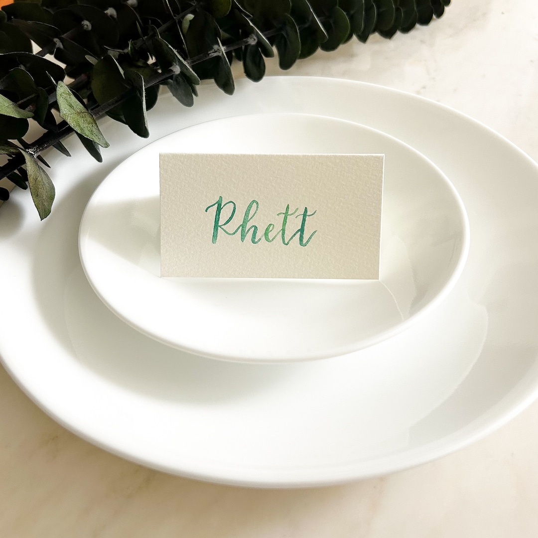 Watercolor Calligraphy Place Cards, Personalized Wedding Place Cards ...