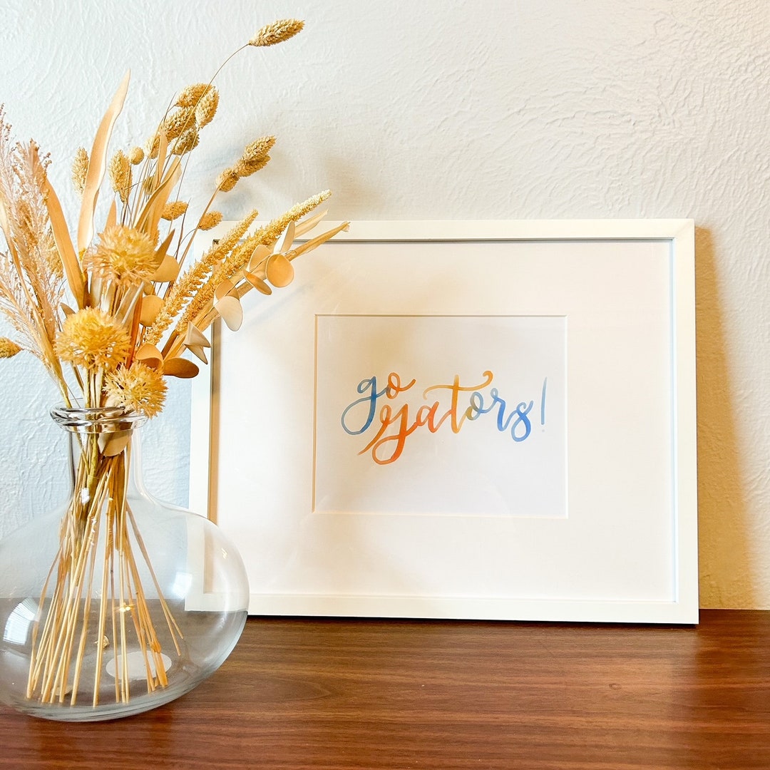 College Team Watercolor Print Go Gators Watercolor Sign - Etsy