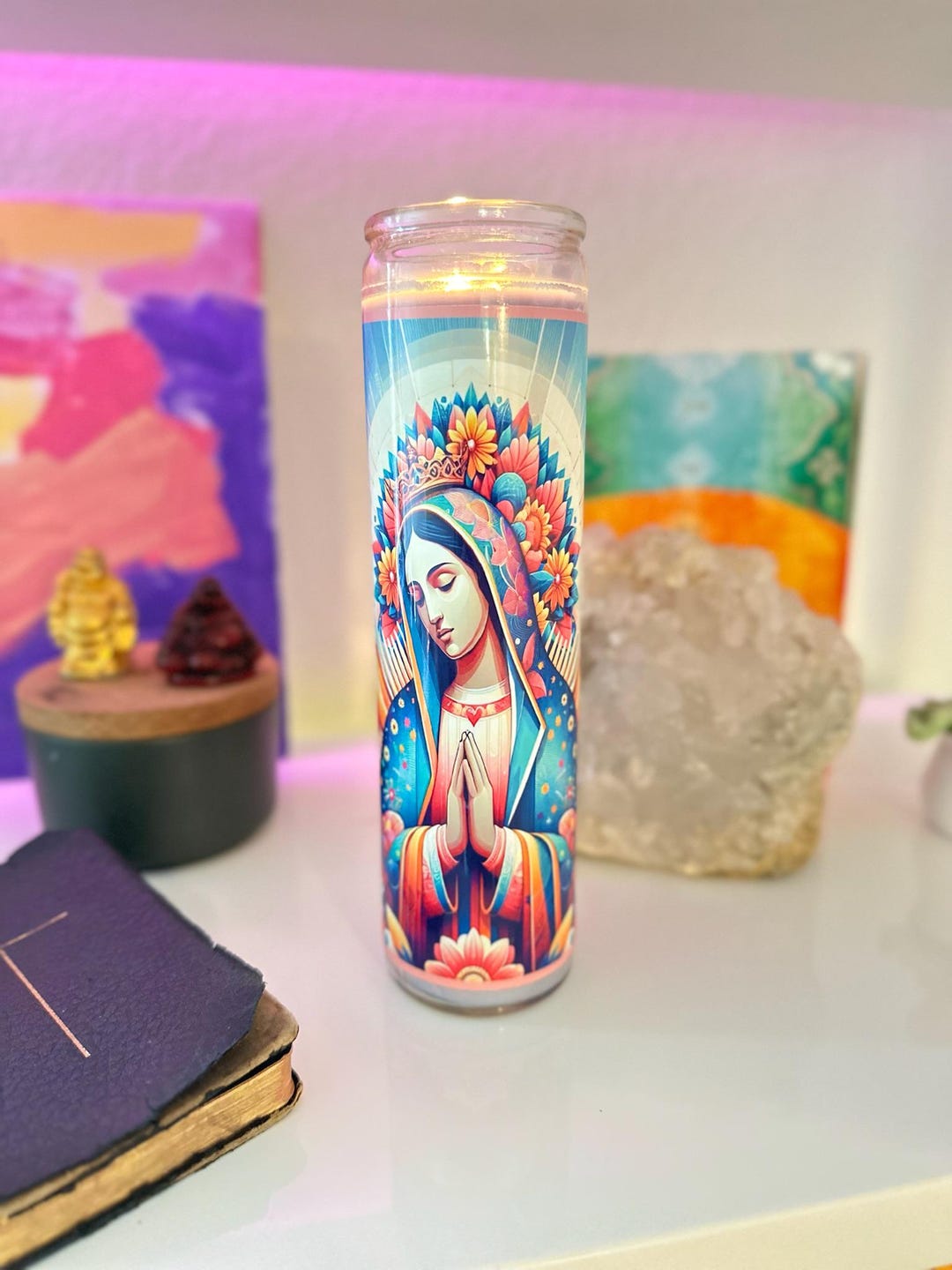 Our Lady of Guadalupe Prayer Candle - Etsy