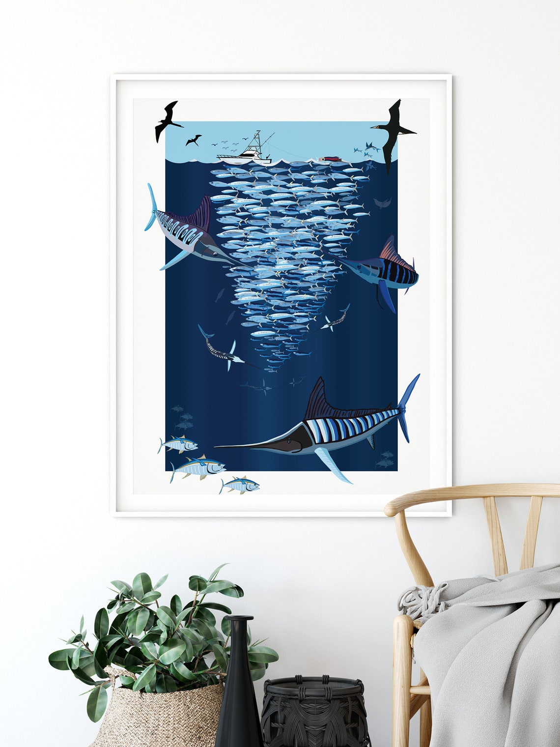 Striped Marlin Graphic Art Giclee Print - Etsy