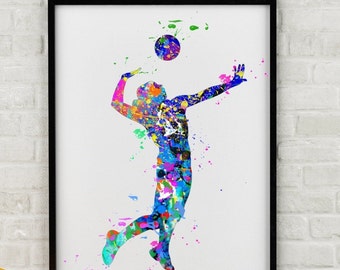 Volleyball wall art | Etsy