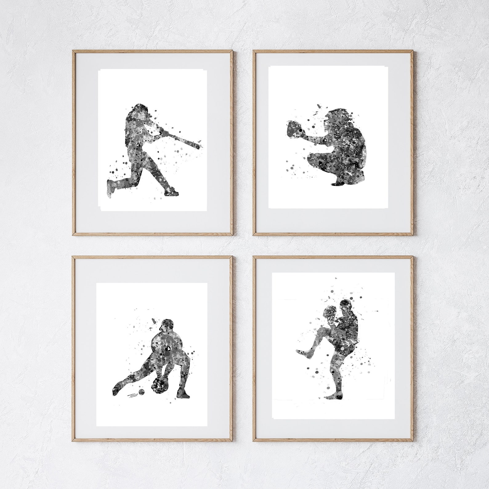 Baseball Pitcher PRINT Baseball Gift Baseball PRINTABLE Black - Etsy