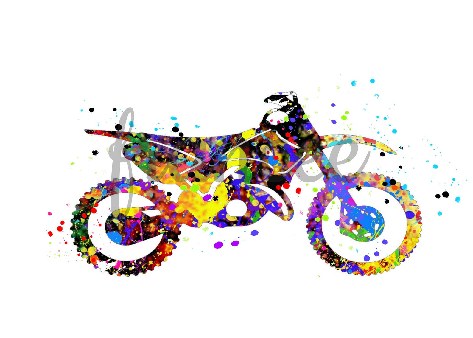 Motocross Print Dirt Bike Printable Set of 3 Watercolor Art | Etsy