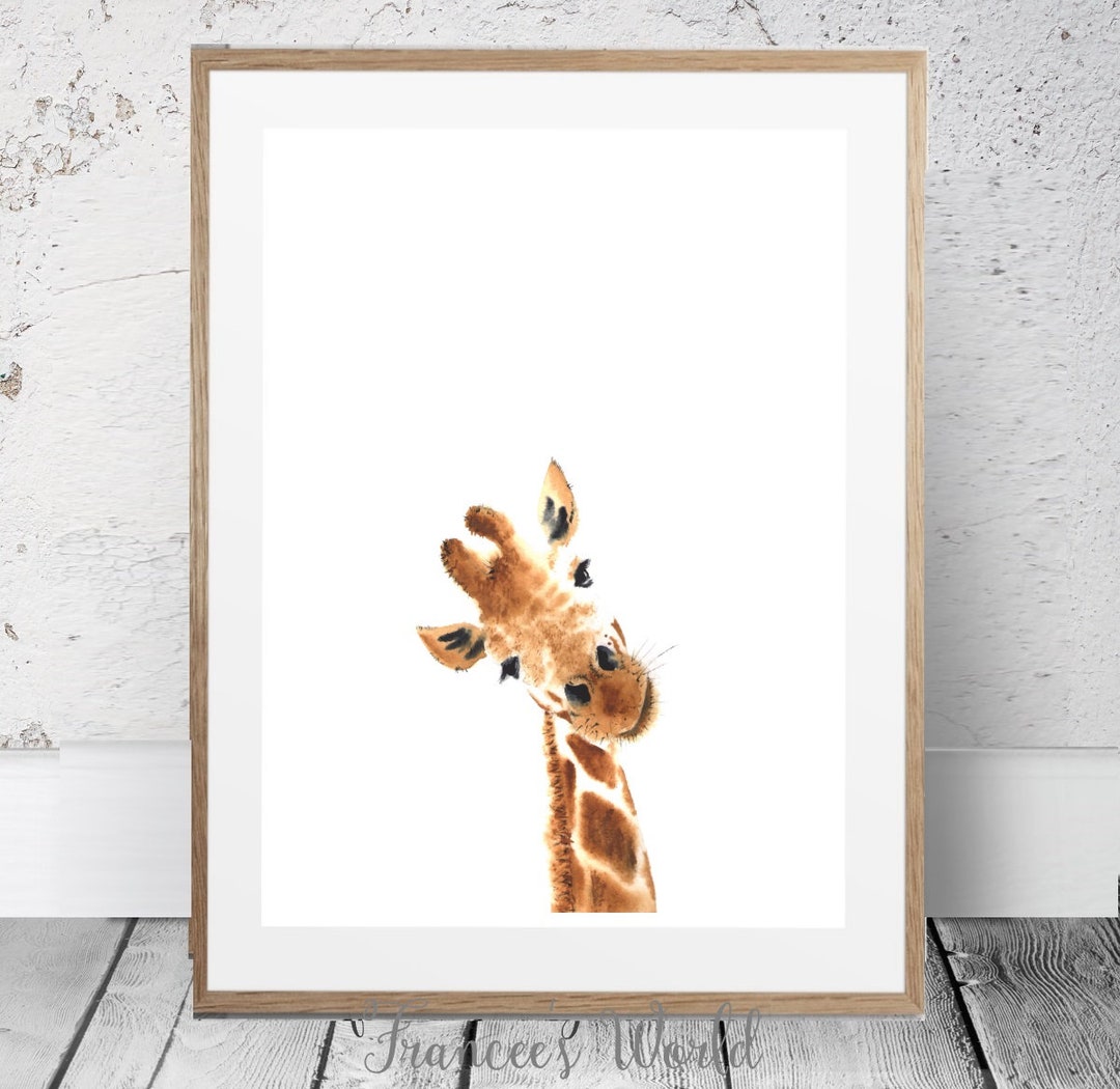 Giraffe Art Print, Baby Giraffe Art, Safari Animal Print, Baby Giraffe ...