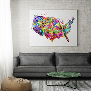United States Map PRINTABLE Watercolor America Home Decor USA Poster ...