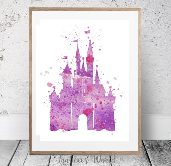 Princess Castle art print, Princess room, purple castle, Princess party ...