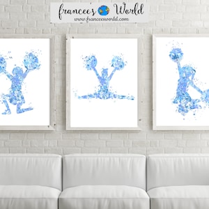 Blue Cheerleader Print, Blue, Cheerleader Printable Set of 3 ...