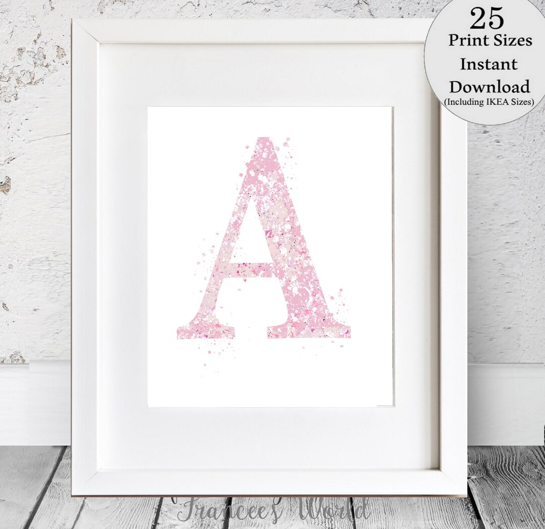 Pink Letter A Wall Decor, Letter Art, Letter A Print, Letter A Poster ...