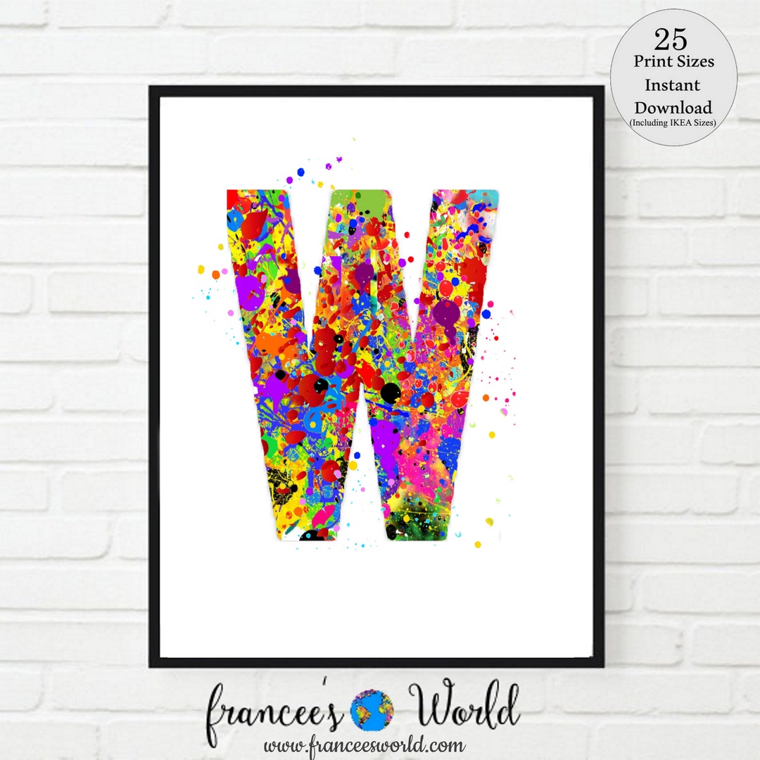 Letter W, Letter W Wall Decor, Letter W Print, Letter Poster, PRINTABLE ...