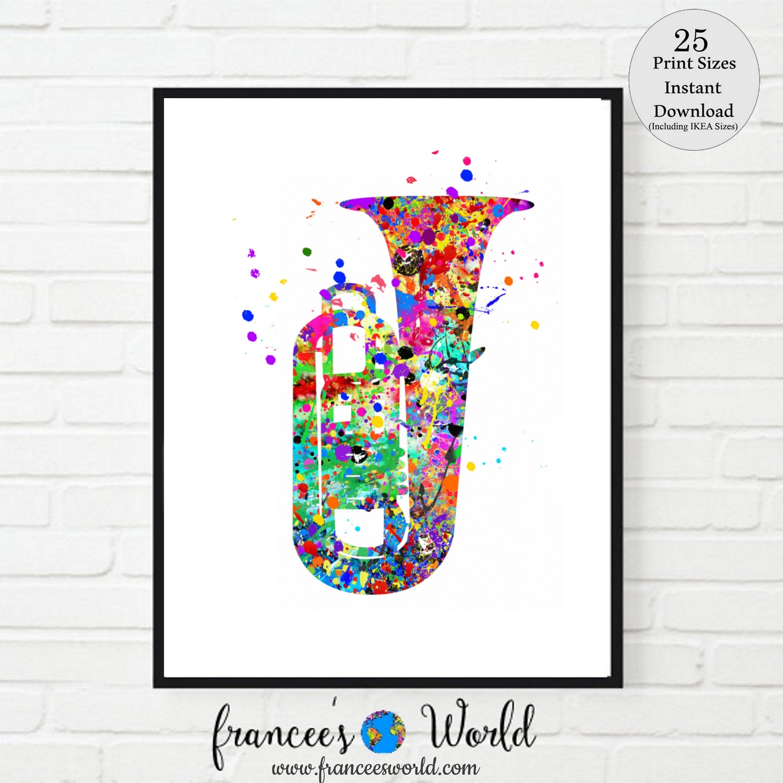 Tuba Print Musical Instrument Tuba Poster Music Wall Decor | Etsy