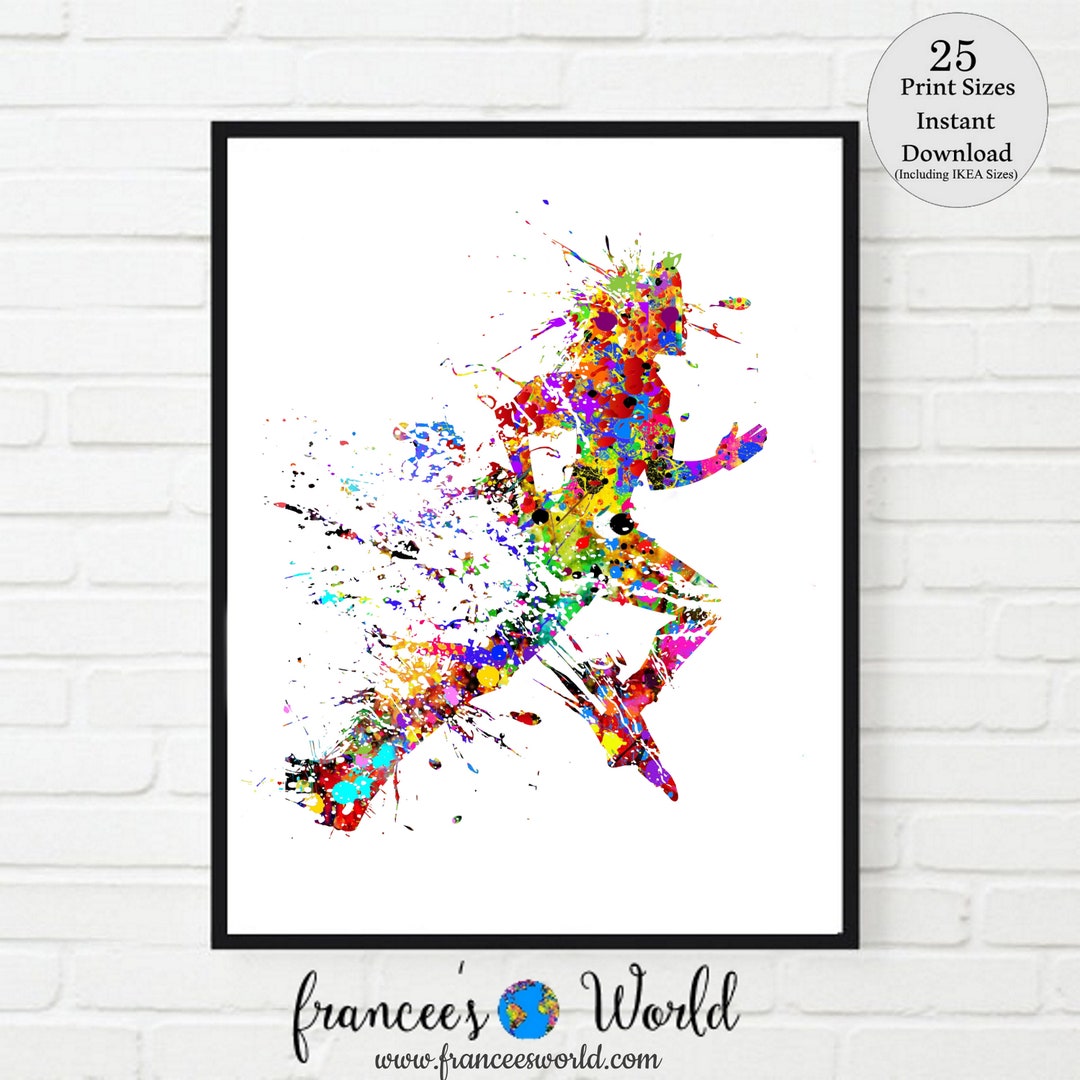 Runner Print,runner Watercolor, Runner Poster, Running, Sprinting ...