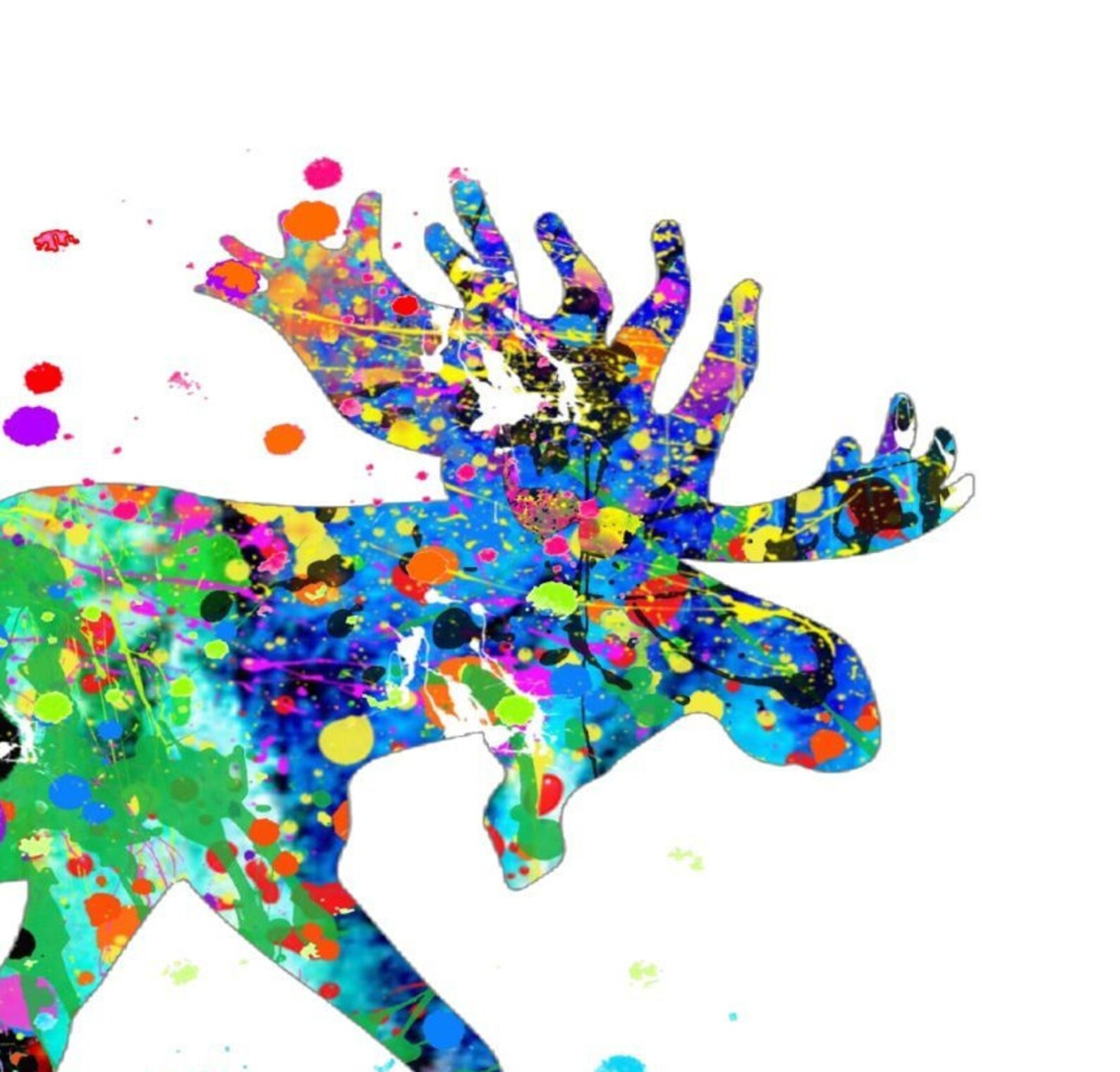 Moose Print Moose Printable Moose Art Wall Art Moose | Etsy