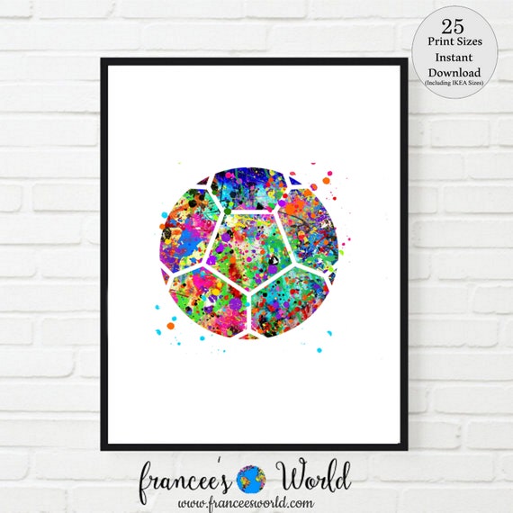Soccer Ball print, Soccer ball Printable, Soccer wall art, soccer art ...