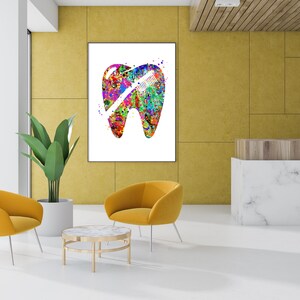 Tooth PRINT, Human Tooth Art, Dental Hygienist, Watercolor Toothbrush ...