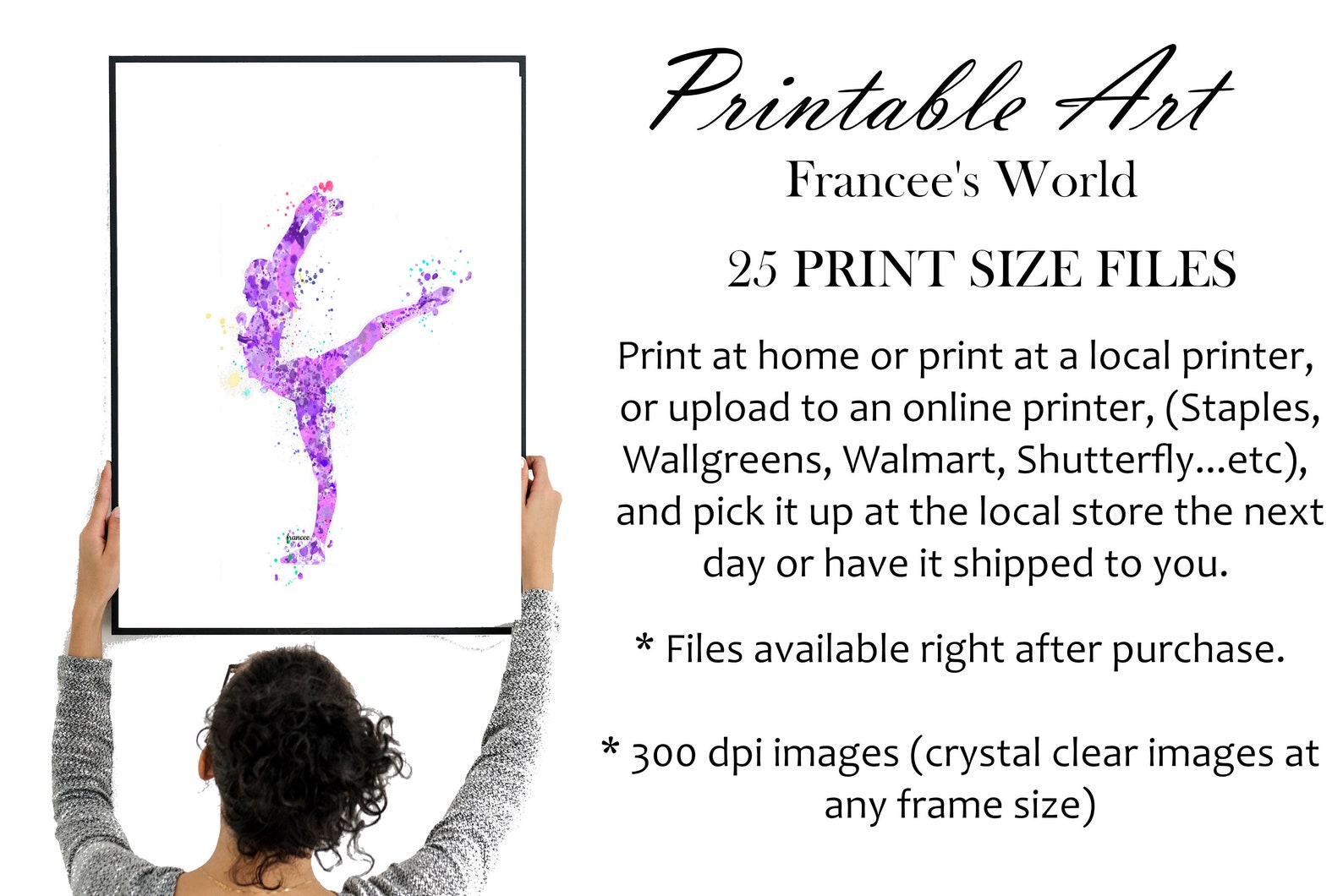 Gymnastics Gift Purple Gymnastics Wall Art Gymnastic - Etsy