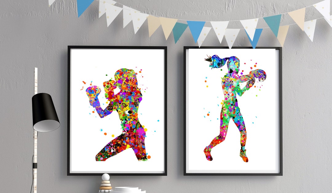 Boxer Women Print, Boxing, Female Boxer, Boxing Watercolor, Boxing Art ...