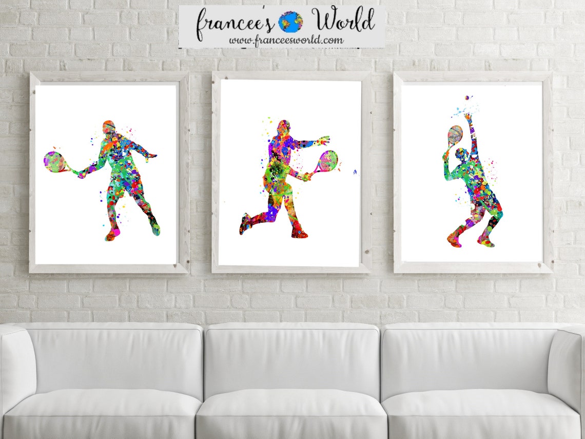 Male Tennis Printable SET of 3 Tennis Art Men Tennis - Etsy