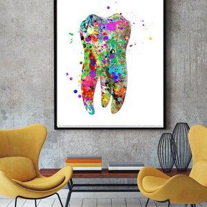 Human Tooth PRINT Human PRINTABLE Watercolor Tooth Medical Art Dental ...