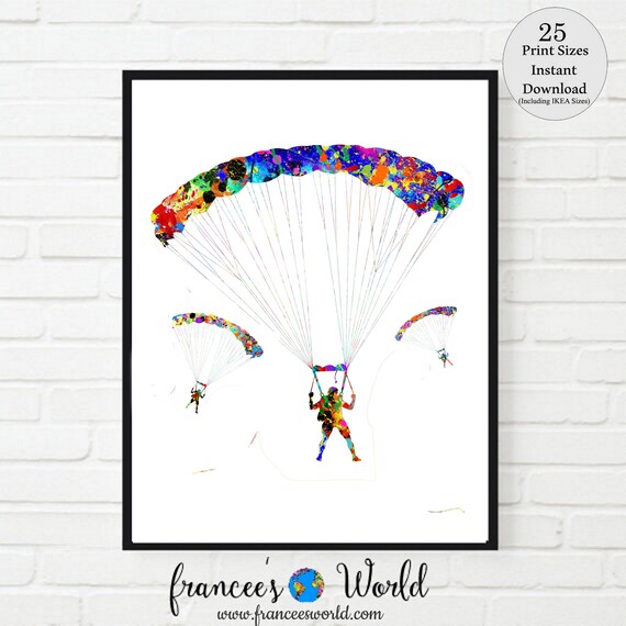 Parachute print, parachute art, parachute, PRINTABLE, sport, parachute ...