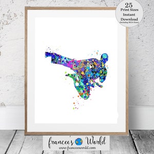 Karate Print for Boy, Karate PRINTABLE, Boy Teen Gift, Karate Dorm Art ...