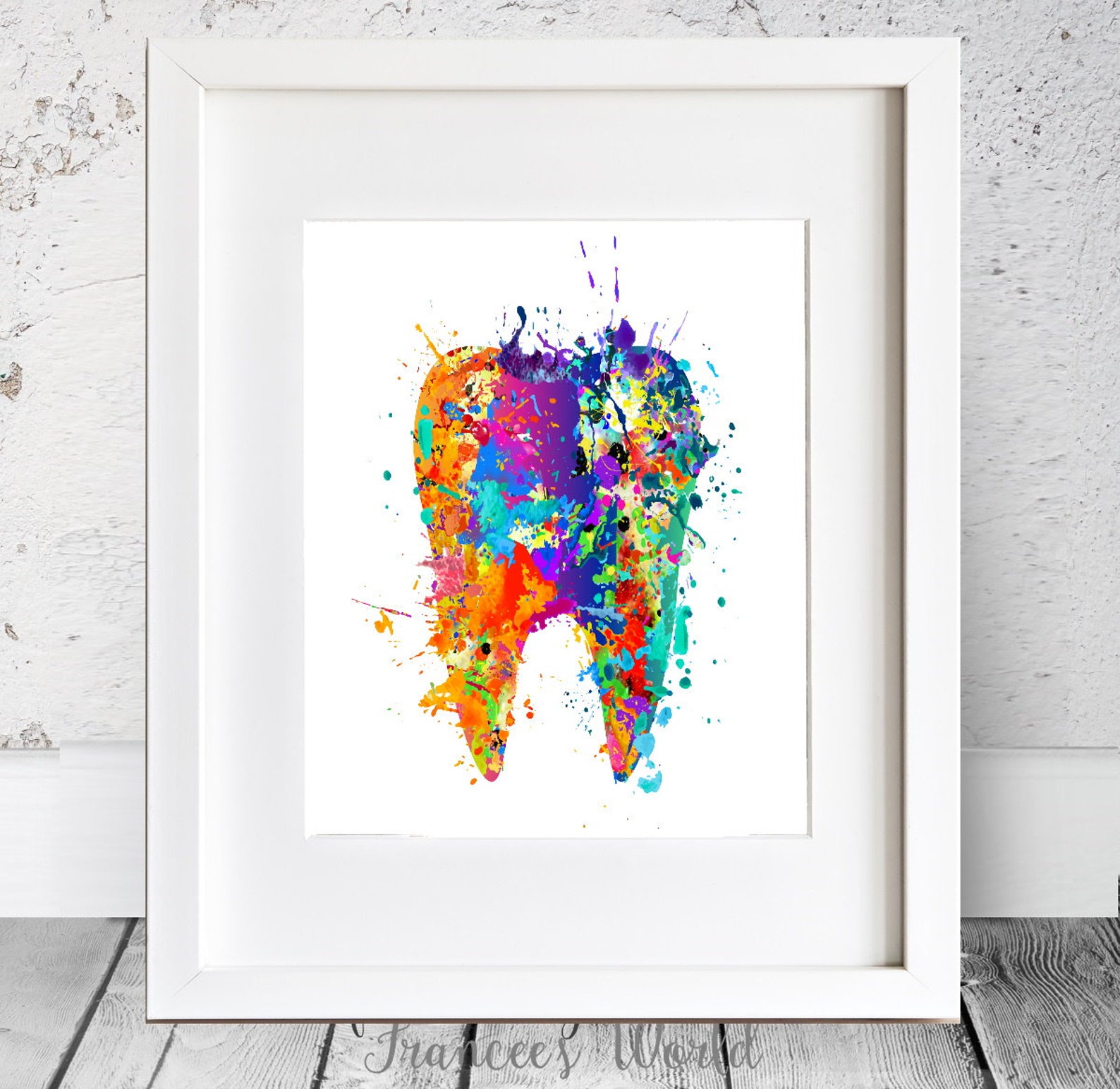 Tooth Print Tooth art Dentist wall decor Teeth print | Etsy
