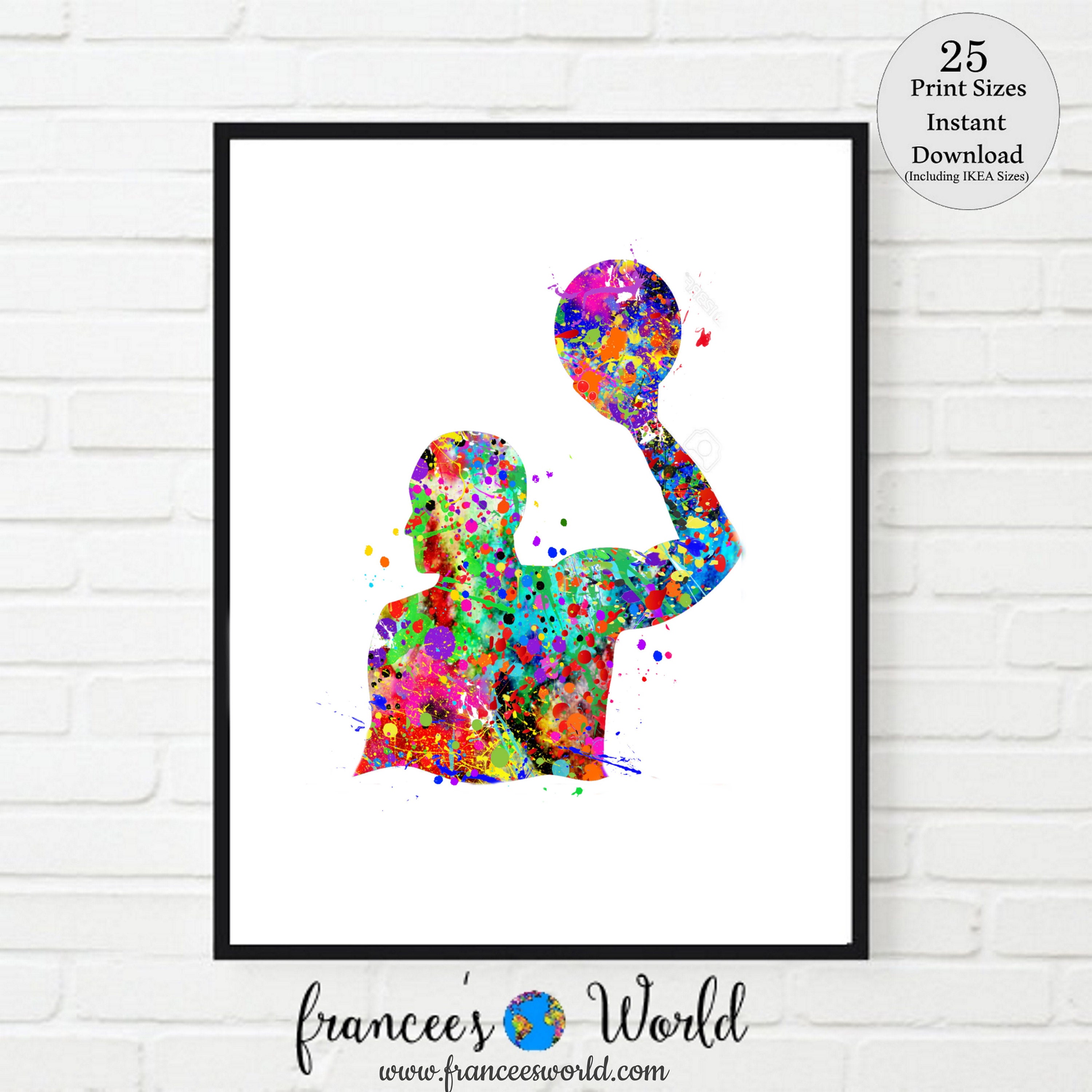 Water Polo Print Waterpolo Art Printable Watercolor Art | Etsy